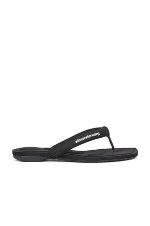 Alexander Wang Jenna Tubular Flat Thong Sandal - Black