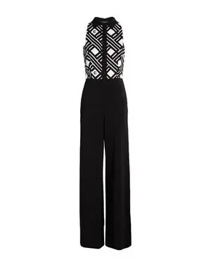CRISTINAEFFE Logo Print Jumpsuit - Black
