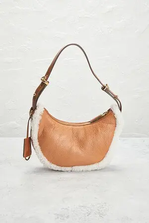 Prada Shearling Arque Shoulder Bag