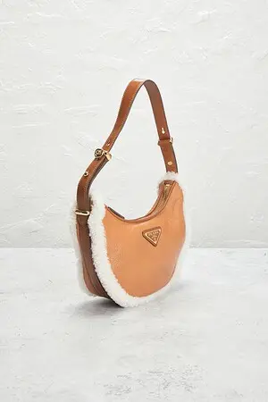 Prada Shearling Arque Shoulder Bag