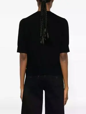 LE PETIT PULLE Short-sleeve Button-up Cardigan
