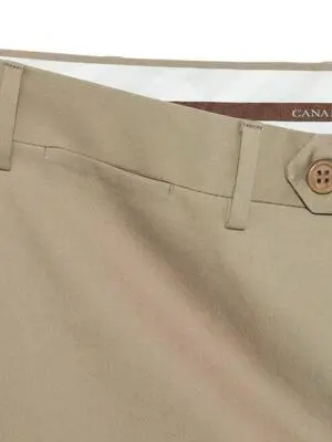 Canali Pressed-crease Straight-leg Trousers - Neutrals