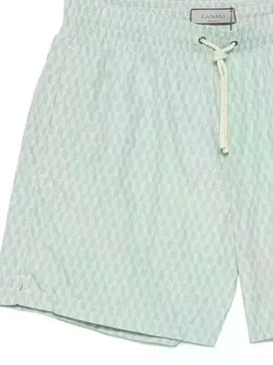 Canali Geometric-print Drawstring Swim Shorts