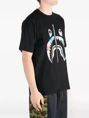 A BATHING APE Art Camo Shark-print T-shirt - Black