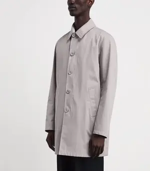 Herno Cotton Twill Overcoat - Grey