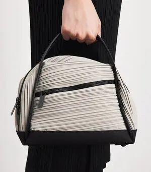 Issey Miyake Bias Pleats Top Handle Bag - Grey