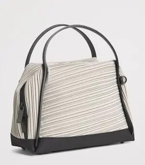 Issey Miyake Bias Pleats Top Handle Bag - Grey