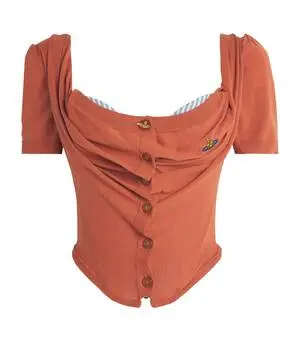 VIVIENNE WESTWOOD Wool-silk Corset-panel Bea Cardigan - Orange