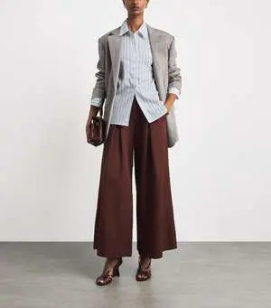 ME+EM Cotton-blend Voile Stripe Shirt