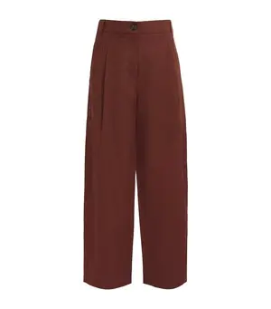 ME+EM Linen-blend Tapered Trousers - Brown