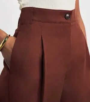 ME+EM Linen-blend Tapered Trousers - Brown