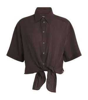 ME+EM Cotton Tie-front Shirt