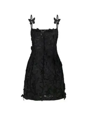 Blumarine Butterfly-appliqué Macramé Lace A-line Dress