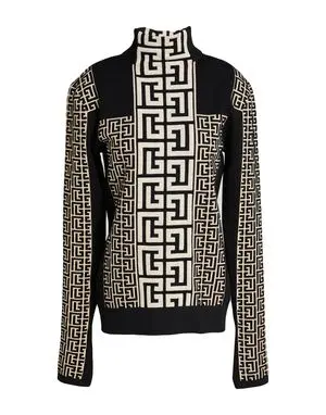 Balmain Jacquard Knit Turtleneck Top