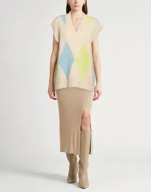 SEMICOUTURE Sleeveless Geometric-print Jacquard-knit Sweater