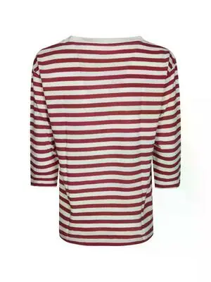 Majestic Filatures Striped Boat-neck T-shirt - Red