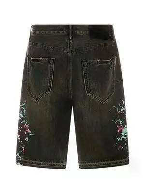PURPLE BRAND Paint-splatter Denim Shorts