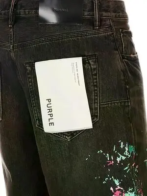 PURPLE BRAND Paint-splatter Denim Shorts