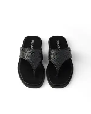 Prada Leather Thong Sandals