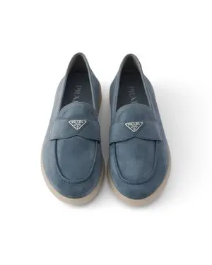 Prada Suede Loafers - Denim