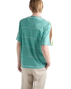 Prada Printed Cotton T-shirt - Cocoa/fern