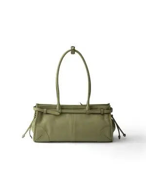 Prada Medium Nubuck Leather Handbag - Agave