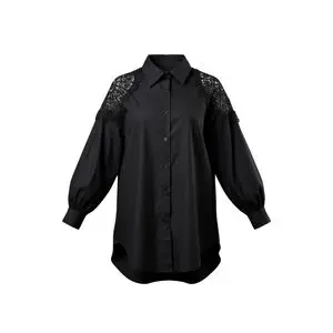 IZABELA MANDOIU Lace Shoulder Button-up Shirt