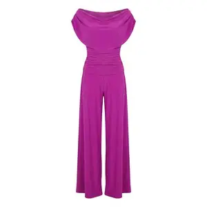 ATOM LABEL Magenta Wide Leg Jumpsuit - Pink