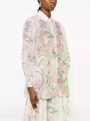 Charo Ruiz Ibiza Floral-print Puff-sleeve Shirt