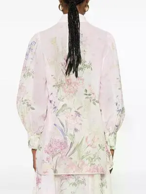 Charo Ruiz Ibiza Floral-print Puff-sleeve Shirt