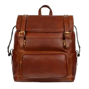 TIME RESISTANCE Full-grain Leather Backpack - Brown