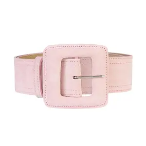 BELTBE Suede Belt With Square Buckle