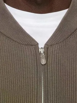 Brunello Cucinelli Ribbed Zip-fastening Cardigan - Brown