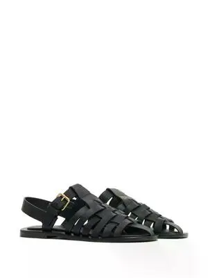 MANSUR GAVRIEL Netta Caged Leather Sandals - Black