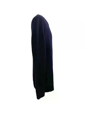 Loro Piana Navy Knitted Round Neck Long Sleeve Sweater - Blue