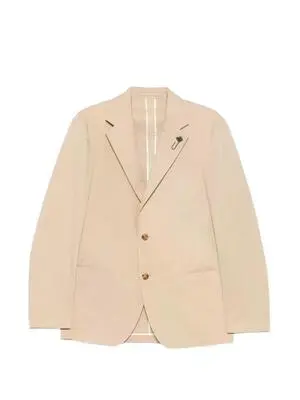 LARDINI Flower-pin Notch-lapel Blazer - Neutrals