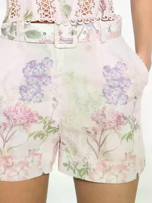 Charo Ruiz Ibiza Floral-print Belted Shorts