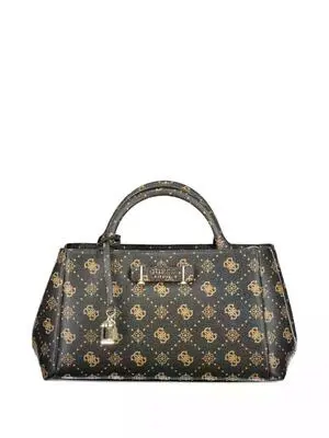 Guess Monogram Print Logo Plaque Tote Bag - Brown