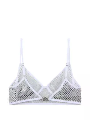 GENNY Crystal-embellished Mesh Top