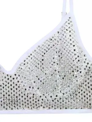 GENNY Crystal-embellished Mesh Top