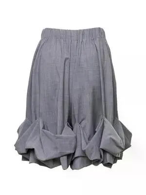 ENFOLD Roll-up Draped Shorts - Grey