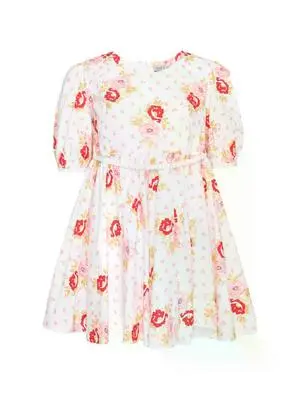 Ashley Williams Floral-print Puff-sleeve Dress - White