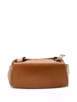 Prada Double Buckle Flap Messenger Bag Re-nylon With Nappa Leather Small Crossbody Bag - Brown