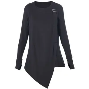 METAMORPHOZA Asymmetric Long Sleeve Top - Grey/black