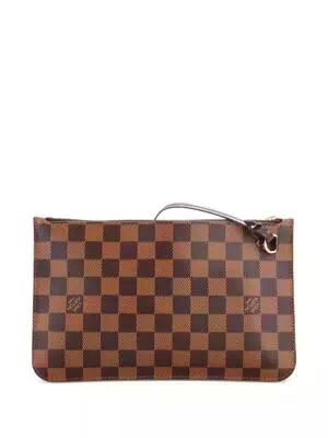 LOUIS VUITTON Neverfull Pochette Damier Large Pouch - Brown