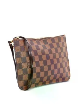 LOUIS VUITTON Neverfull Pochette Damier Large Pouch - Brown