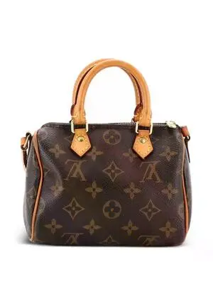 LOUIS VUITTON Speedy Bandouliere Nano Monogram Canvas Crossbody Bag - Brown