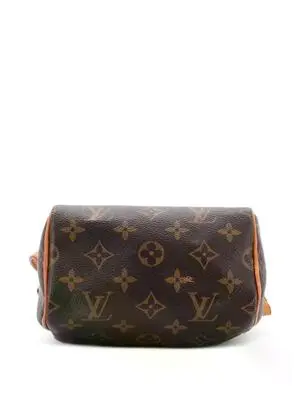 LOUIS VUITTON Speedy Bandouliere Nano Monogram Canvas Crossbody Bag - Brown
