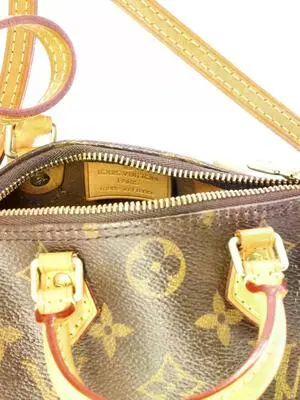 LOUIS VUITTON Speedy Bandouliere Nano Monogram Canvas Crossbody Bag - Brown