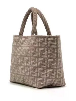 Fendi Large Zucca Cashmere Shopper Tote Bag - Brown